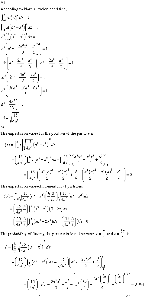 Solved 5. Consider the following wavefunction for a particle | Chegg.com