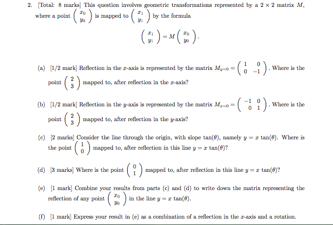 Solved This question involves geometric transformations | Chegg.com