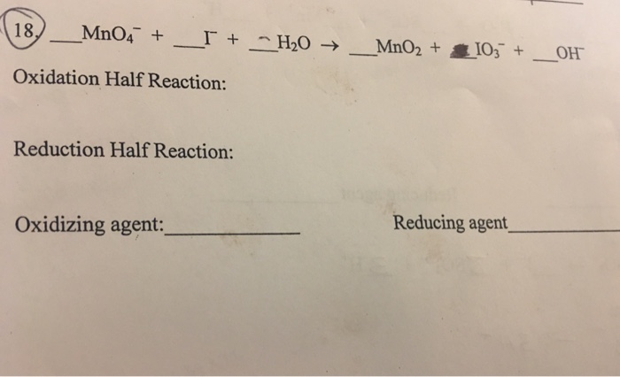 Solved Oxidation Half Reaction: Reduction Half Reaction: | Chegg.com