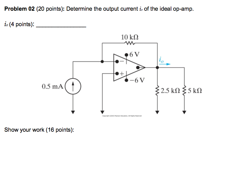 Solved Determine the output current i_0 of the ideal op-amp. | Chegg.com