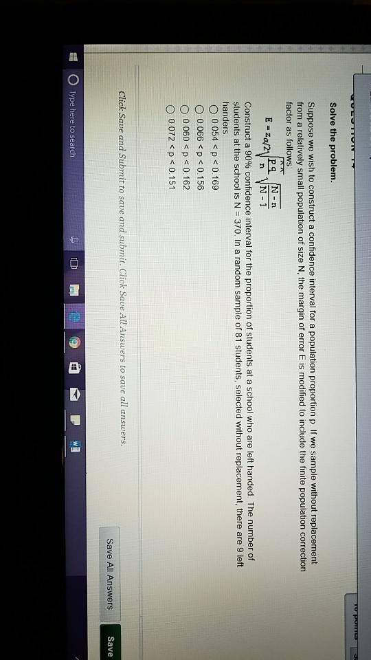 Solved Suppose We Wish To Construct A Confidence Interval 7048