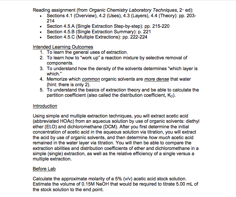Solved Why did you only titrate the aqueous layer during the | Chegg.com