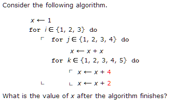 Solved Consider the following algorithm. X leftarrow 1 for | Chegg.com