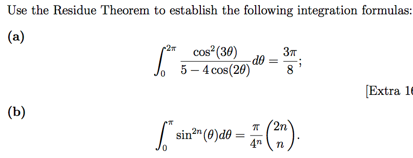 Solved Use the Residue Theorem to establish the following | Chegg.com