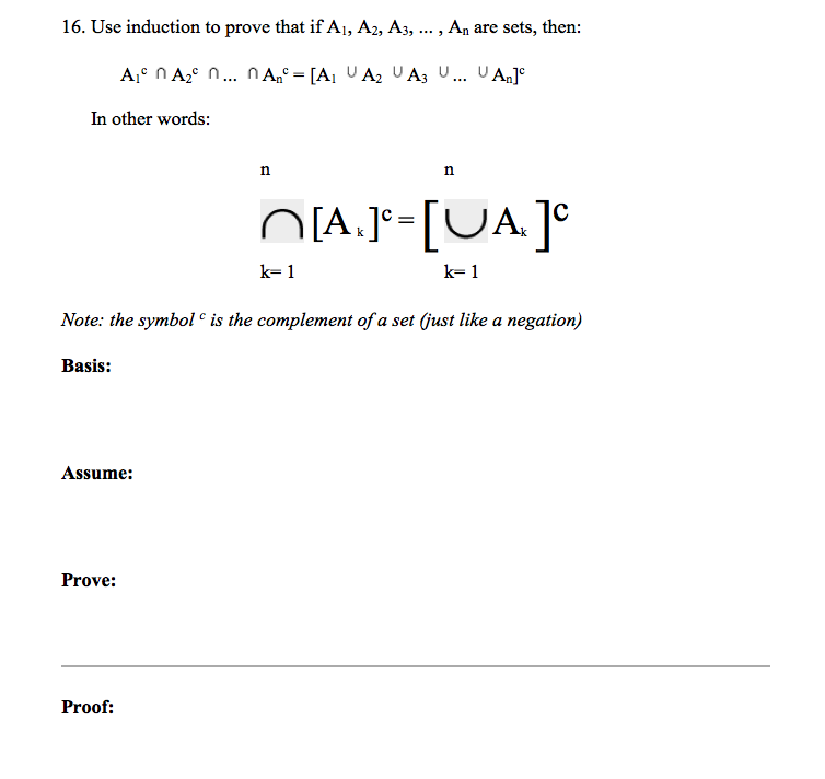 Solved Using the format: basis, assume, prove, and proof, | Chegg.com