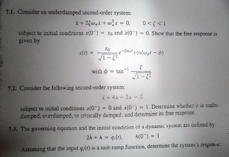 Solved 7.1. Consider an underdamped second-order system | Chegg.com
