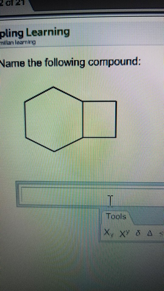 Solved Name the following compound. | Chegg.com