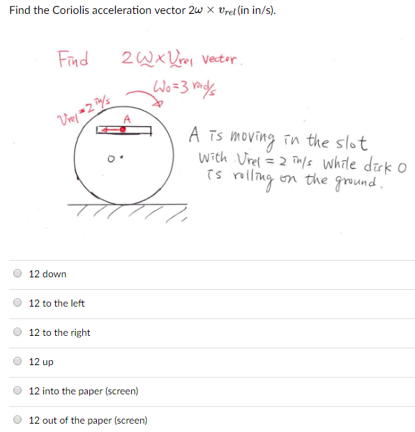 Solved Find the Coriolis acceleration vector 2 omega times | Chegg.com