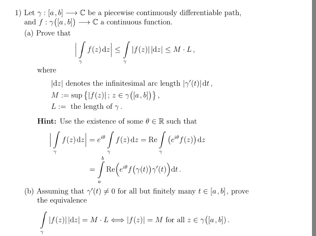 Solved Let gamma: [a, b] rightarrow C be a piecewise | Chegg.com