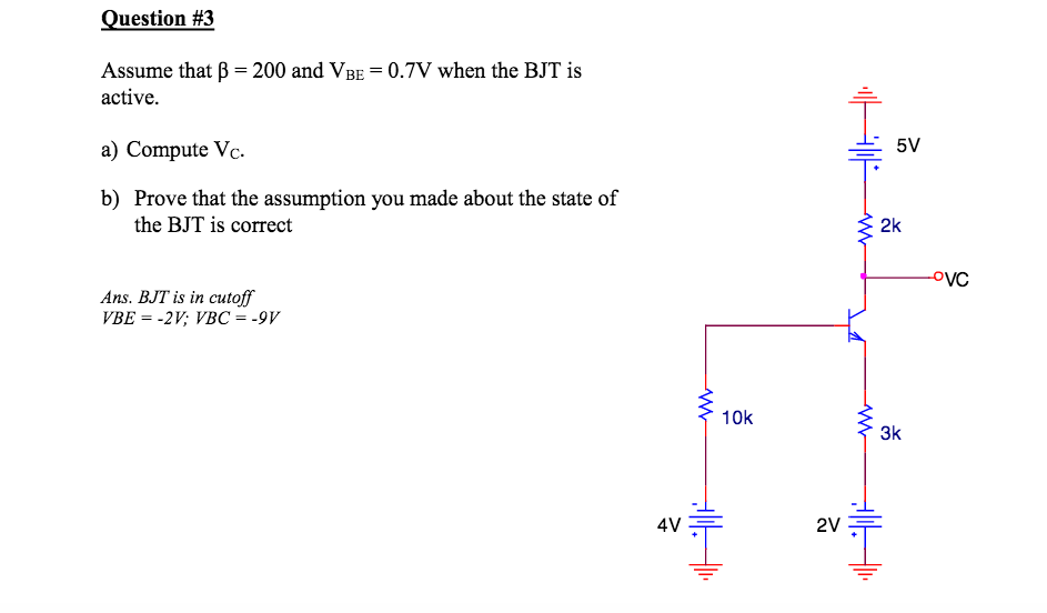 Solved Assume that beta = 200 and V_BE = 0.7V when the BJT | Chegg.com