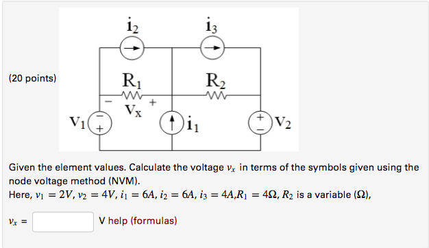 Solved iven the element values. Calculate the voltage vxvx | Chegg.com