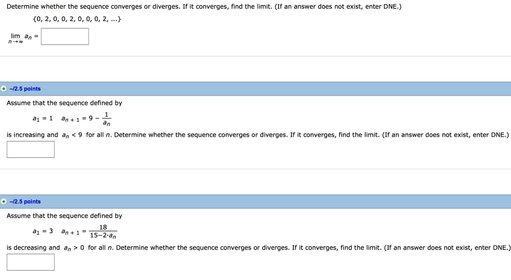 Solved Determine whether the sequence converges or diverges. | Chegg.com