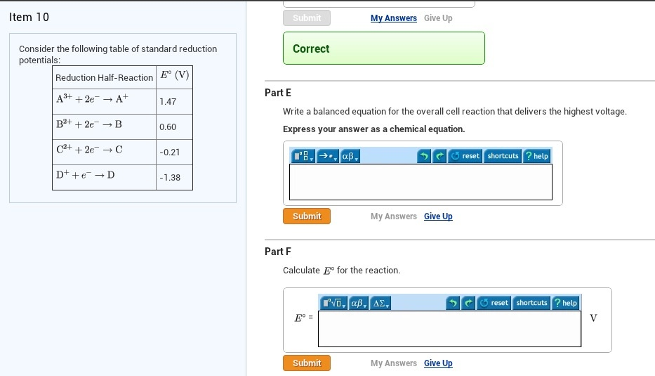 Solved Consider the following table of standard reduction | Chegg.com