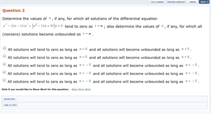 Solved Determine the values of alpha, if any, for which all | Chegg.com