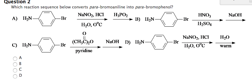 Solved Which reaction sequence below converts | Chegg.com