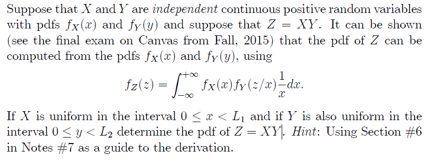 Suppose that X and Y are independent continuous | Chegg.com