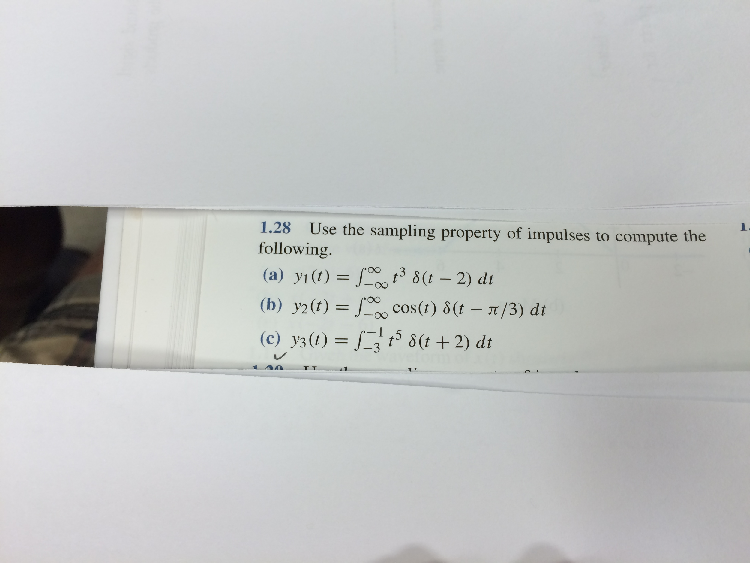 Solved Use the sampling property of impulses to compute the | Chegg.com