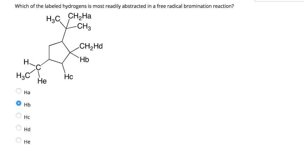 Solved Which of the labeled hydrogens is most readily | Chegg.com