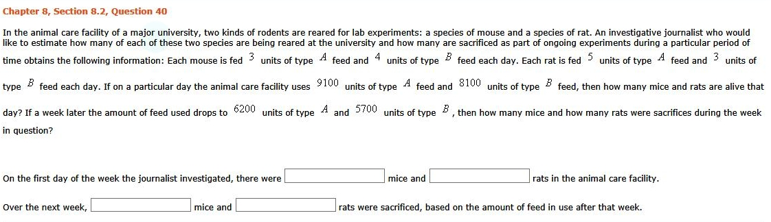 Solved Chapter 8, Section 8.2, Question 40 In the animal | Chegg.com