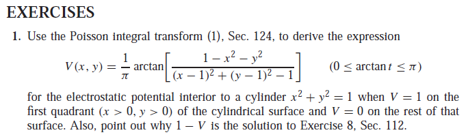 Solved Use the Poisson integral transform (1), Sec. 124, to | Chegg.com