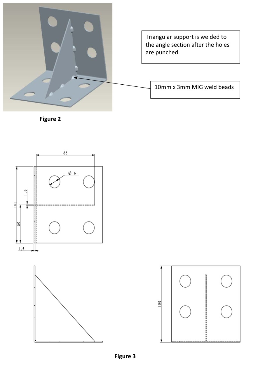 The 1.6mm wall thickness bracket shown in Figure 2 | Chegg.com