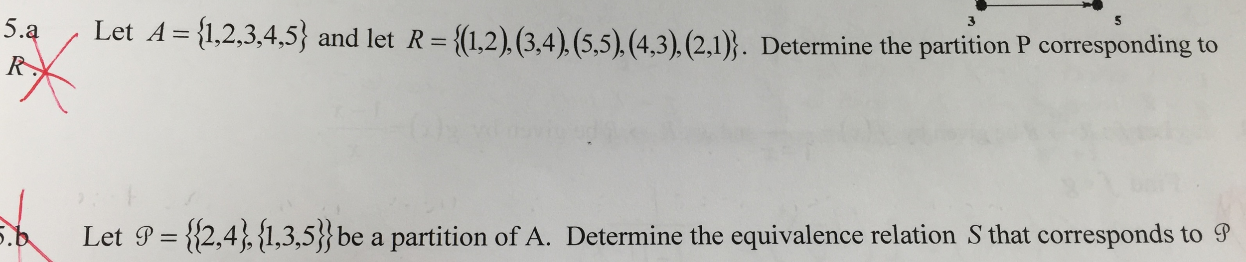 Solved 5a. Determine the partition P corresponding to R. 5b. | Chegg.com