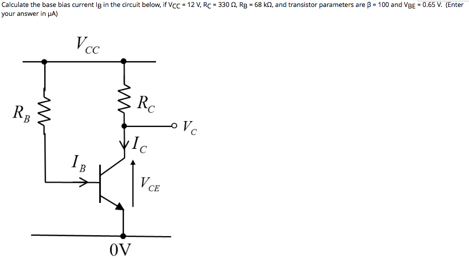 Solved Calculate the base bias current IB in the circuit | Chegg.com