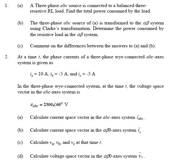 Solved A Three-phase abc source is connected to a balanced | Chegg.com