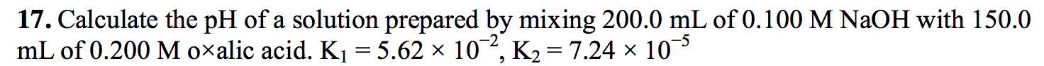 Solved Calculate the pH of a solution prepared by mixing | Chegg.com