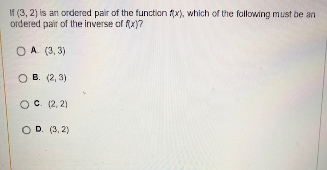 Solved If (3, 2) is an ordered pair of the function fix), | Chegg.com