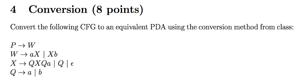 Solved Convert the following CFG to an equivalent PDA using | Chegg.com