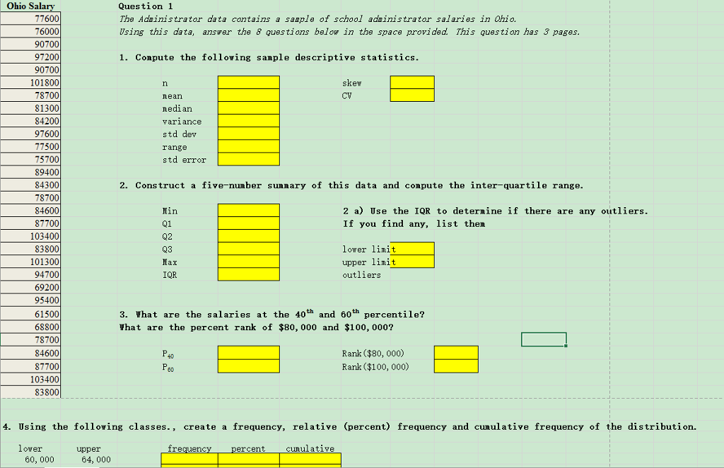 Solved **PLEASE NOTE** - I am using Excel and it is CRUCIAL | Chegg.com