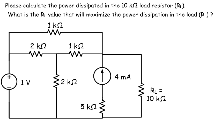 Solved Please calculate the power dissipated in the 10 k | Chegg.com