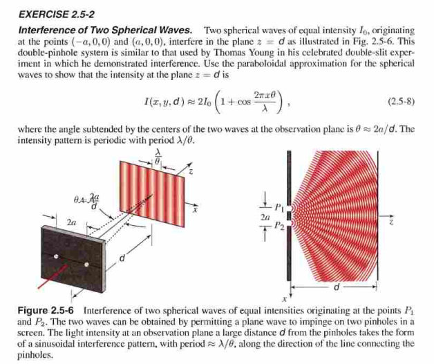 Solved EXERCISE 2.5-2 Interference of Two Spherical Waves. | Chegg.com