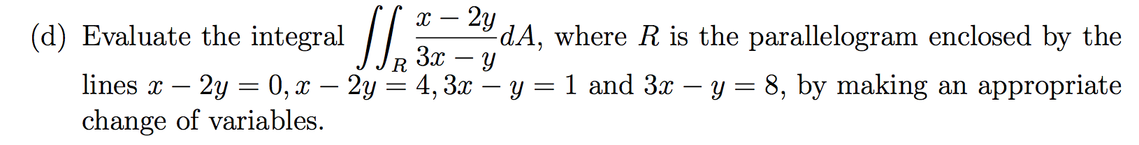 Solved Calculus Change of variables | Chegg.com