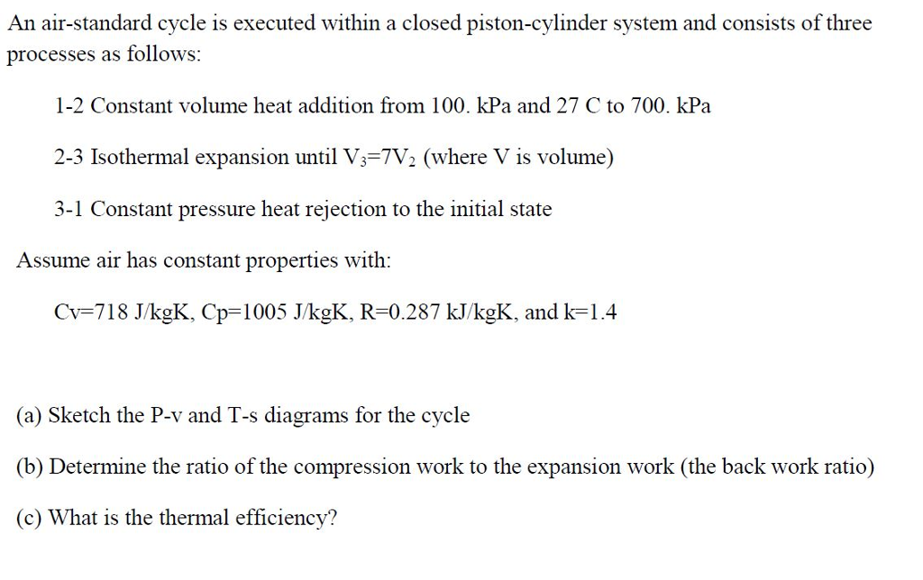 Solved An air-standard cycle is executed within a closed | Chegg.com Solved An air-standard cycle is executed within a closed | Chegg.com