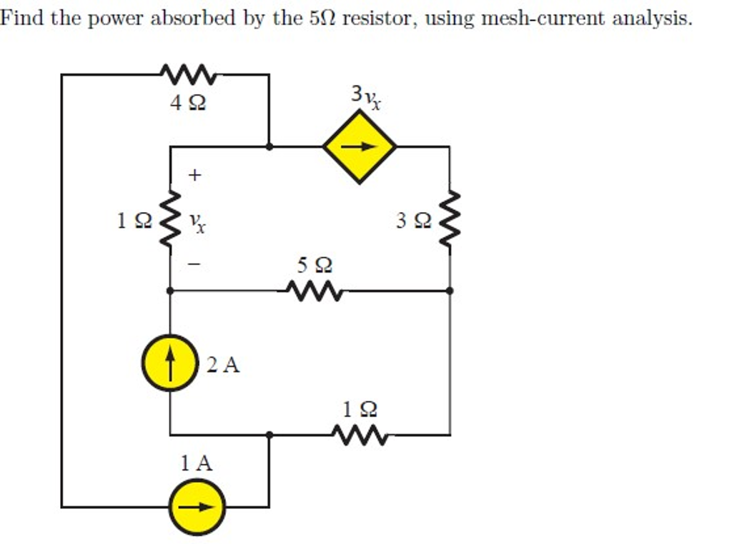 Solved Find the power absorbed by the 5 ohm resistor, using | Chegg.com