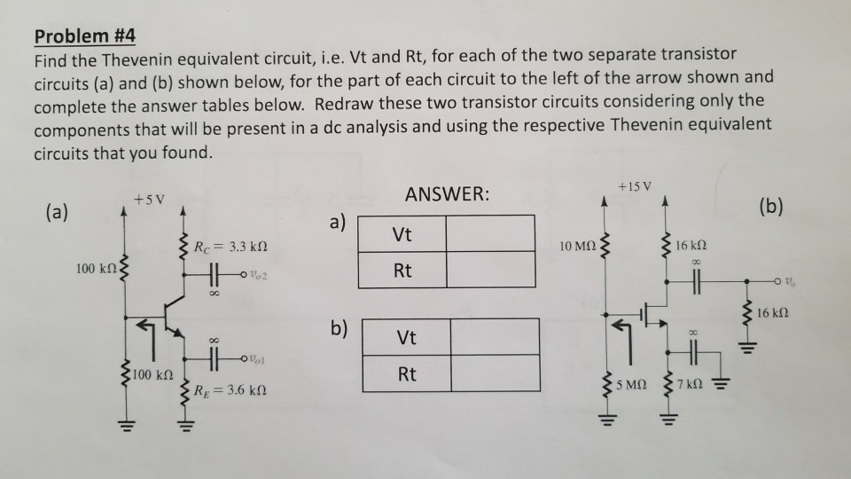 Solved Problem #4 Find the Thevenin equivalent circuit, i.e. | Chegg.com