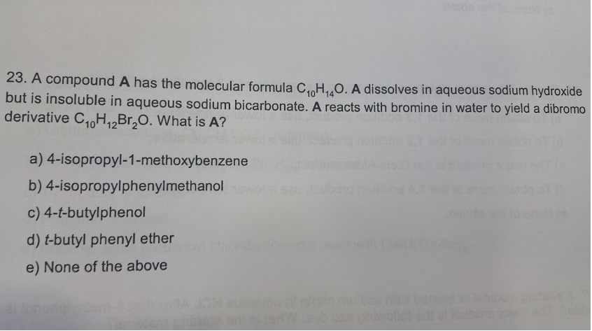 Solved A compound A has the molecular formula C10H14O. A | Chegg.com