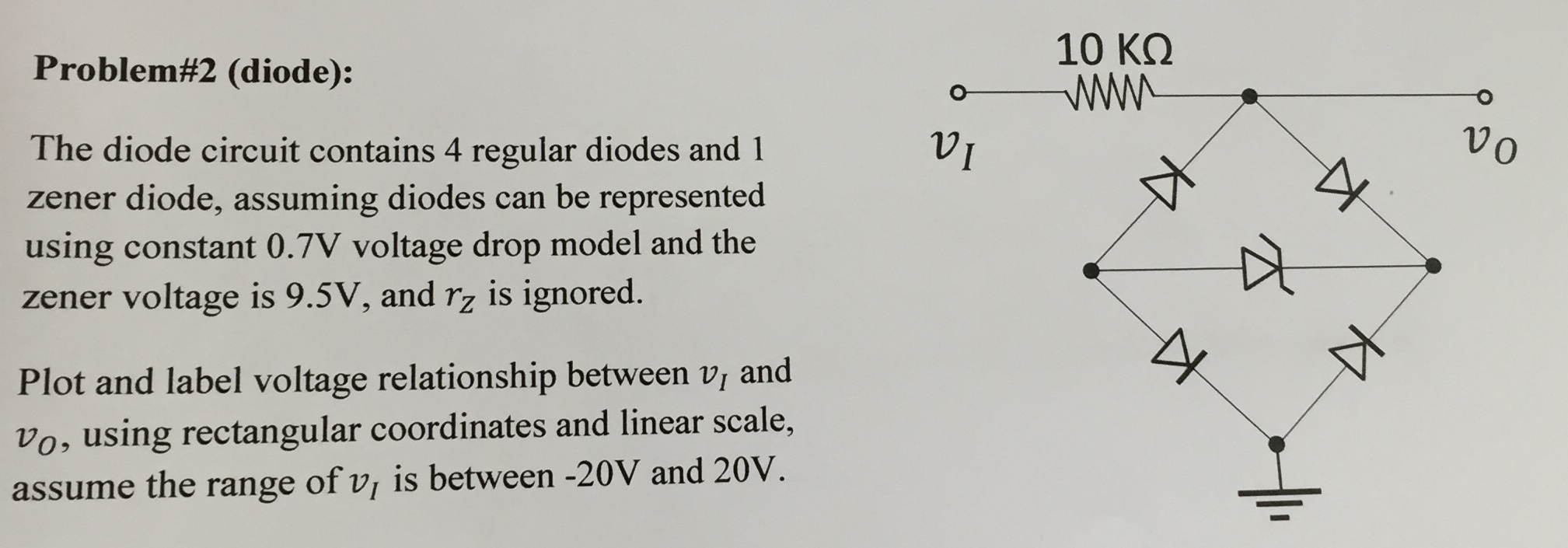 The diode contains 4 regular diodes and 1 zener | Chegg.com