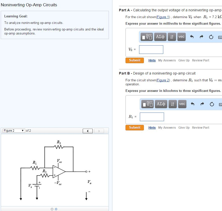 Solved Noninverting Op-Amp Circuits Learning Goal: To | Chegg.com