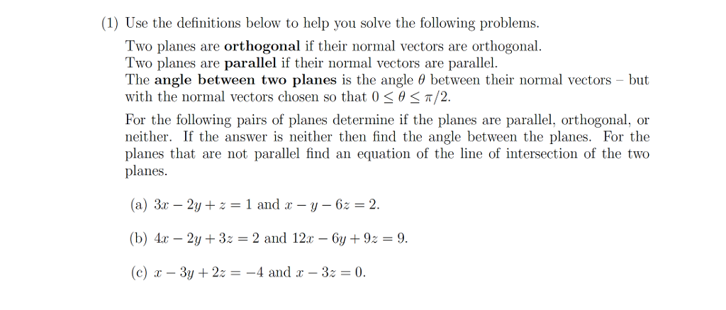 Solved (1) Use the definitions below to help you solve the | Chegg.com