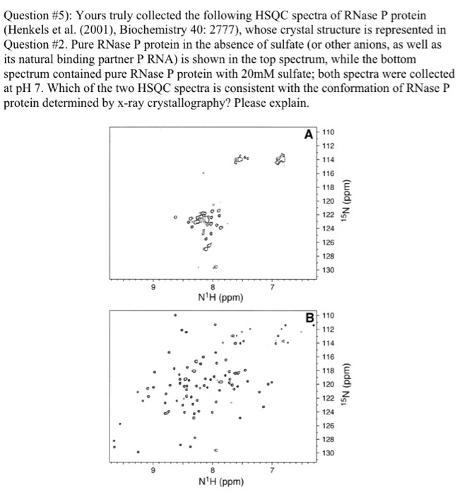Yours truly collected the following HSQC spectra of | Chegg.com