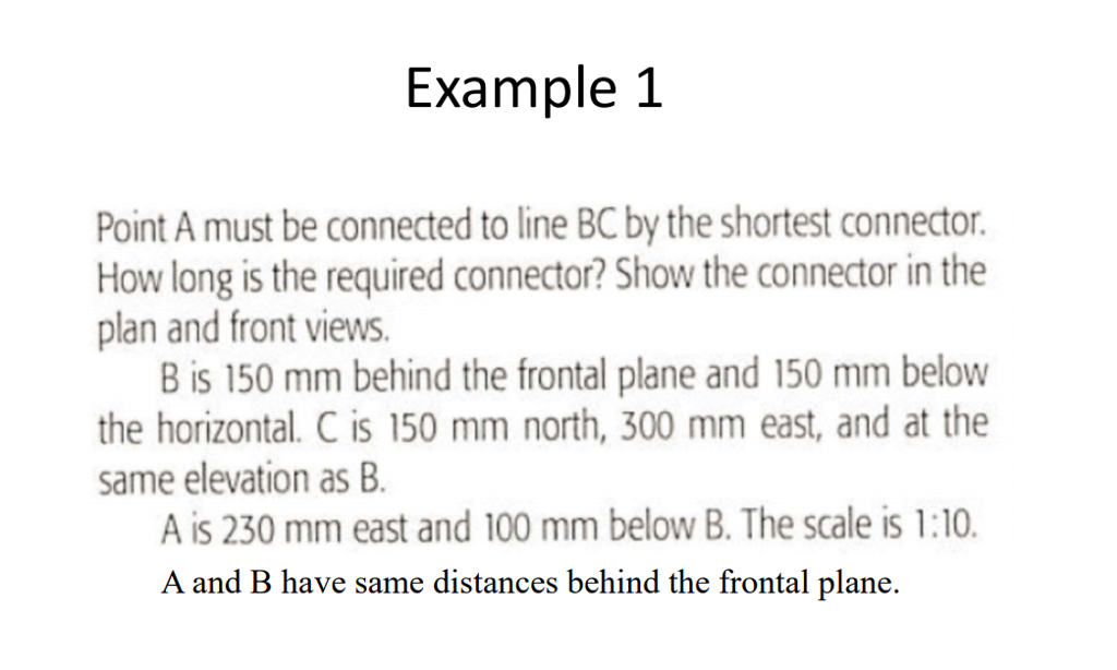 Solved Example1 Point A must be connected to line BC by the | Chegg.com