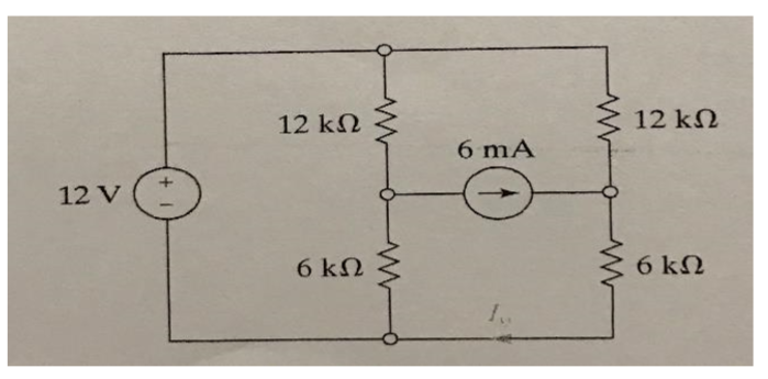 Solved 12 V 12 kn 6 kS2 6 mA. 12 kS2 6 kn | Chegg.com