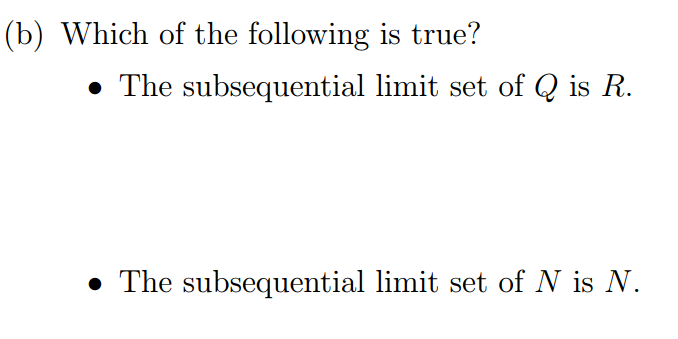 Solved Which of the following is true? The subsequential | Chegg.com