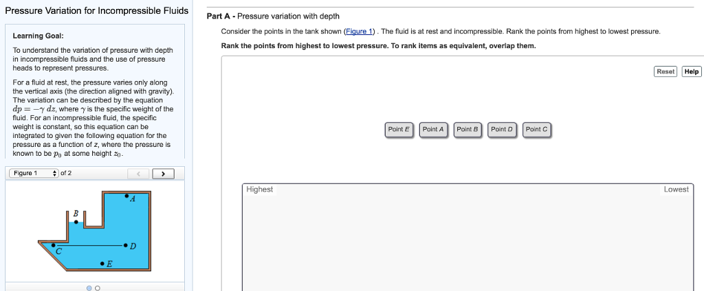 Solved Pressure Variation for Incompressible Fluids Learning | Chegg.com
