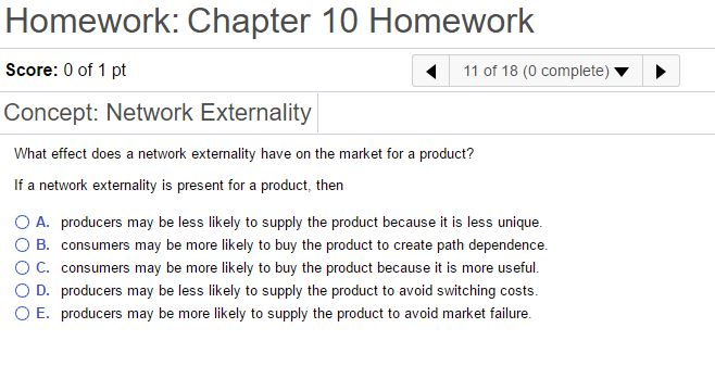 Solved What effect does a network externality have on the | Chegg.com