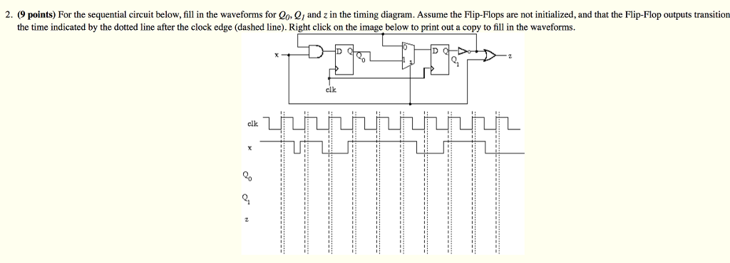 Solved 2. 9 points) For the sequential circuit below, fill | Chegg.com