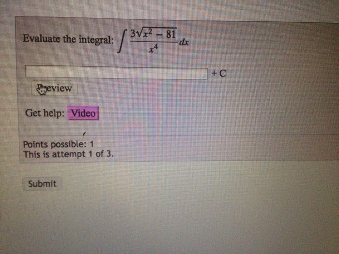 Solved Evaluate the integral: Integral 3 squareroot x^2 - | Chegg.com